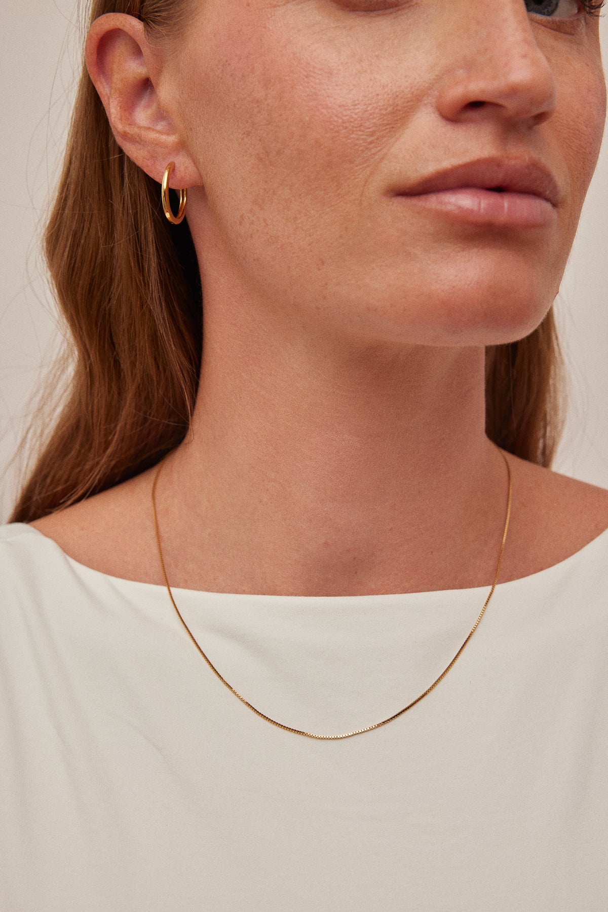 Vintage gold Box chain short